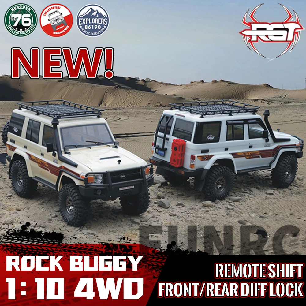 새로운 RGT EX86190 LC76 1/10 RC 자동차 전기 원격 제어 4WD 모델 자동차 크롤러 락 버기 오프로드 RTR 2.4GHZ 2 속도 시프트 선물|RC 카 ...