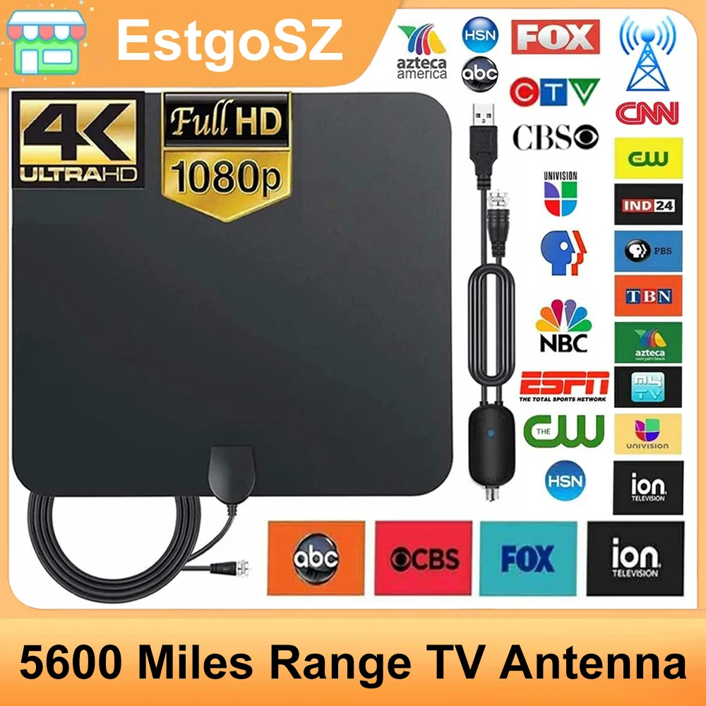 5600-Miles-Range-TV-Antenna-Digital-HD-Antena-Indoor-HDTV-1080P-4K-US ...