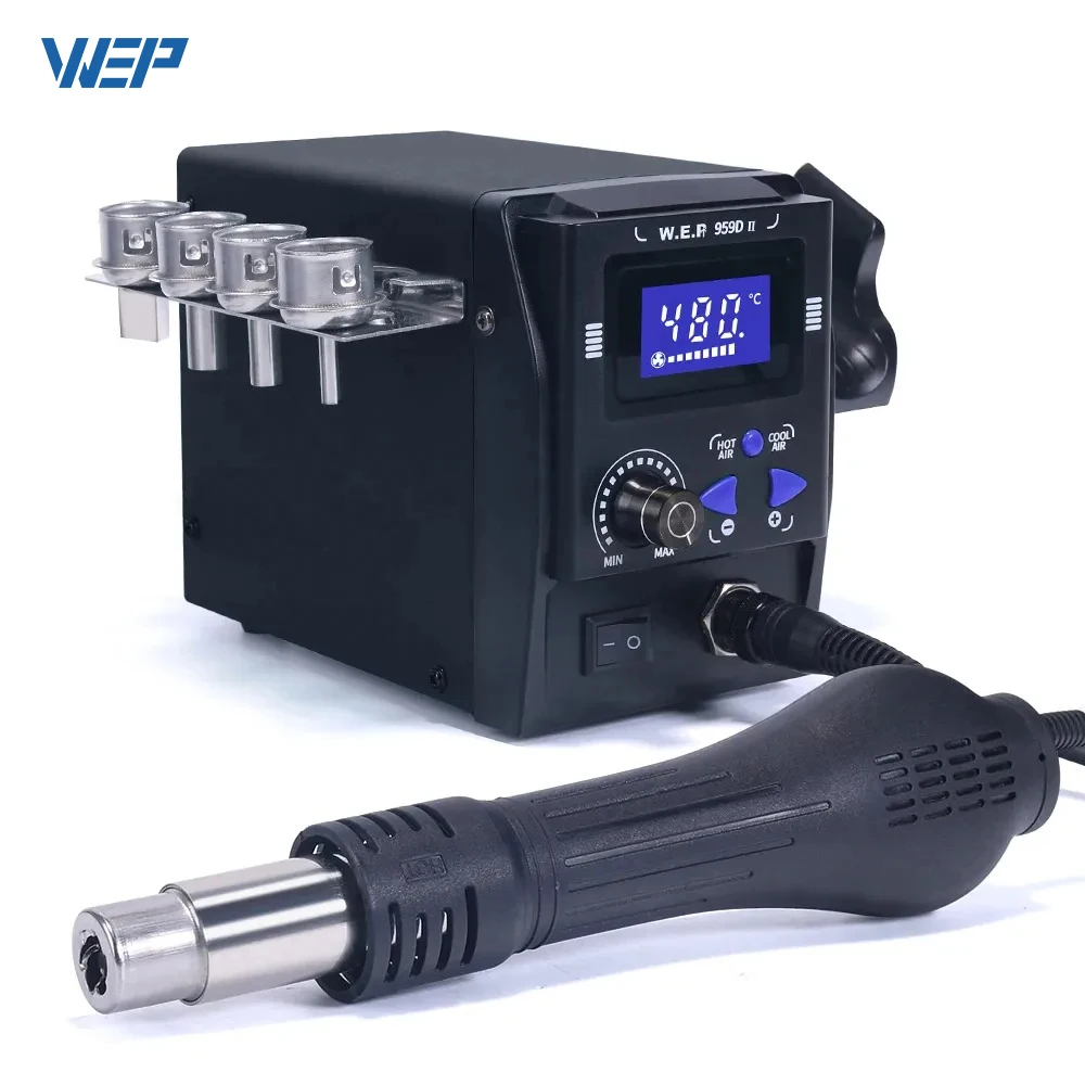 WEP-Hot-Air-Gun-Soldering-Station-Quick-Change-Nozzles-Digital-Display ...