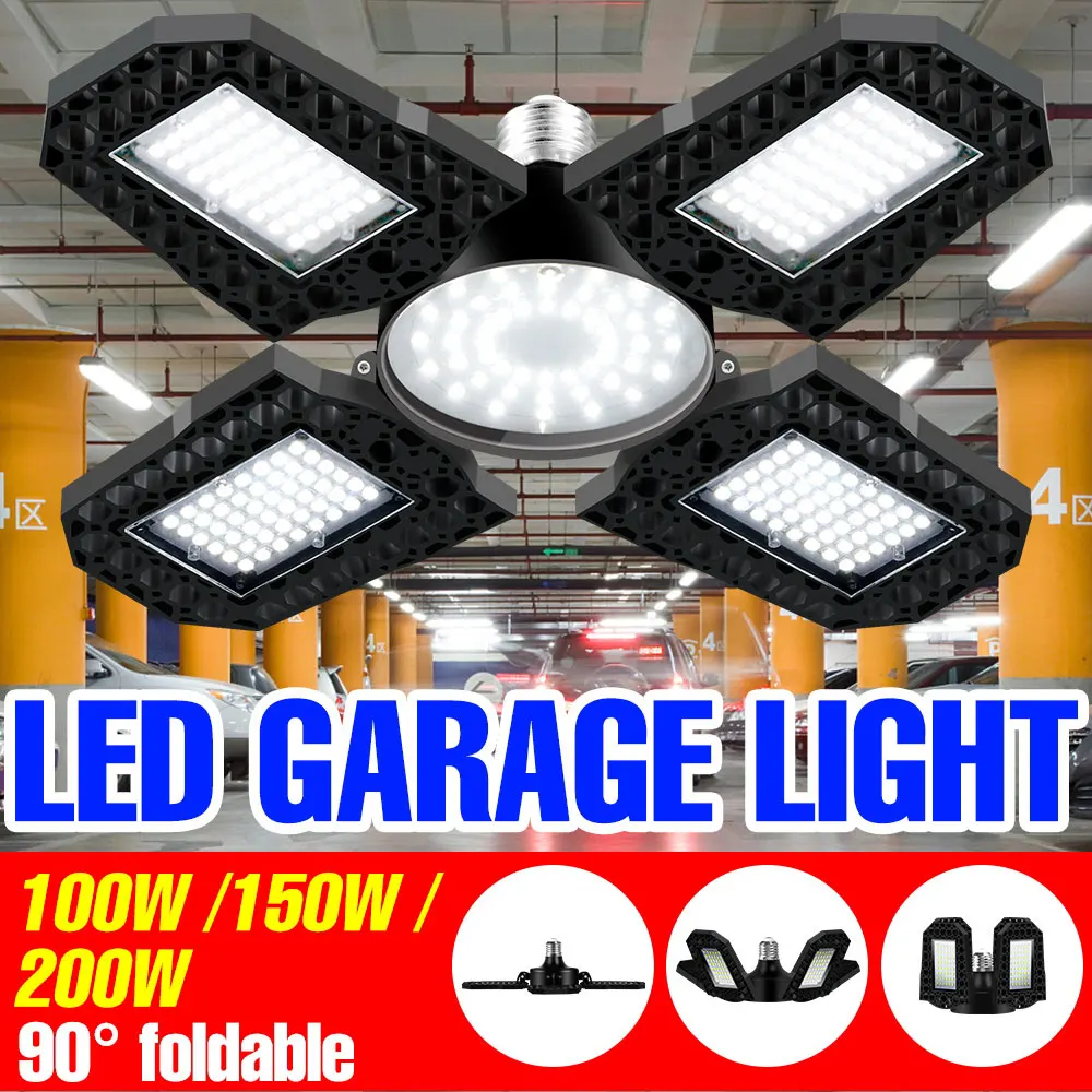 200W-LED-Garage-Light-Bulb-E27-Foldable-Deformation-Lamp-E26-Home ...