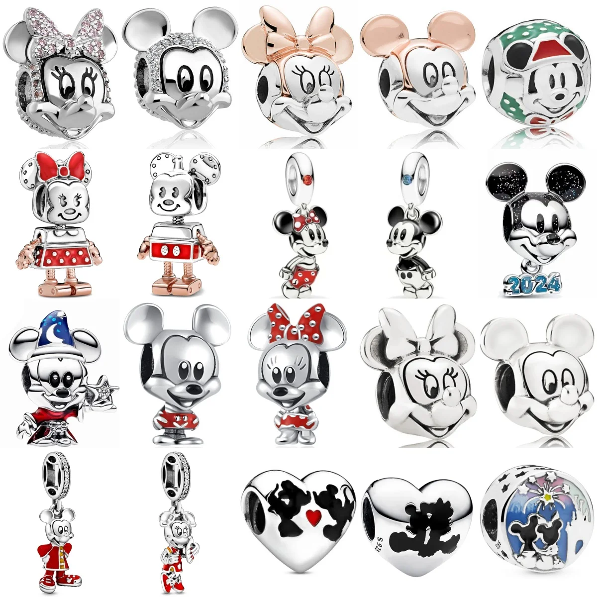 2024-New-925-Sterling-Silver-Mickey-Minnie-Vinnie-Charm-of-ley-925 ...