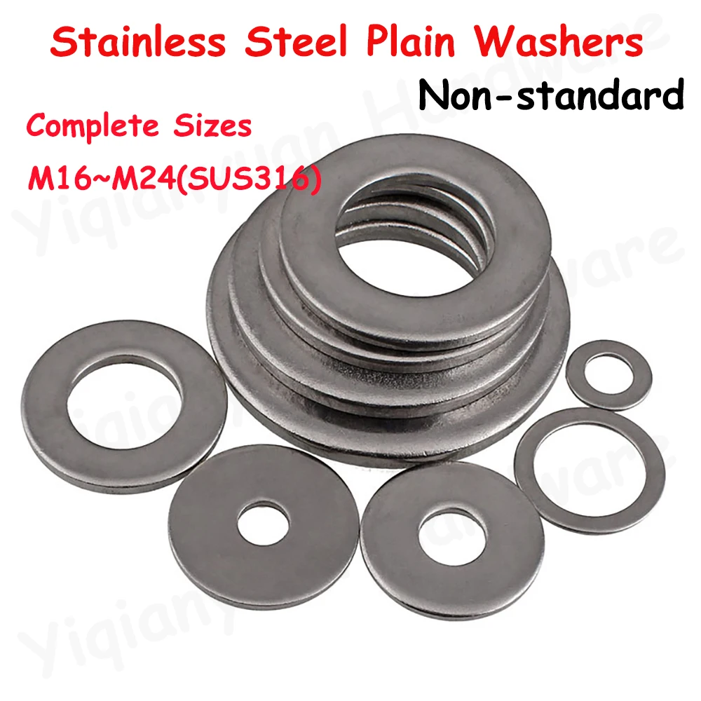 M16 M18 M20 M22 M24 SUS316 Stainless Steel Non standard Plain Washers m16-m18-m20-m22-m24-sus316-stainless-steel-non-standard-plain-washers