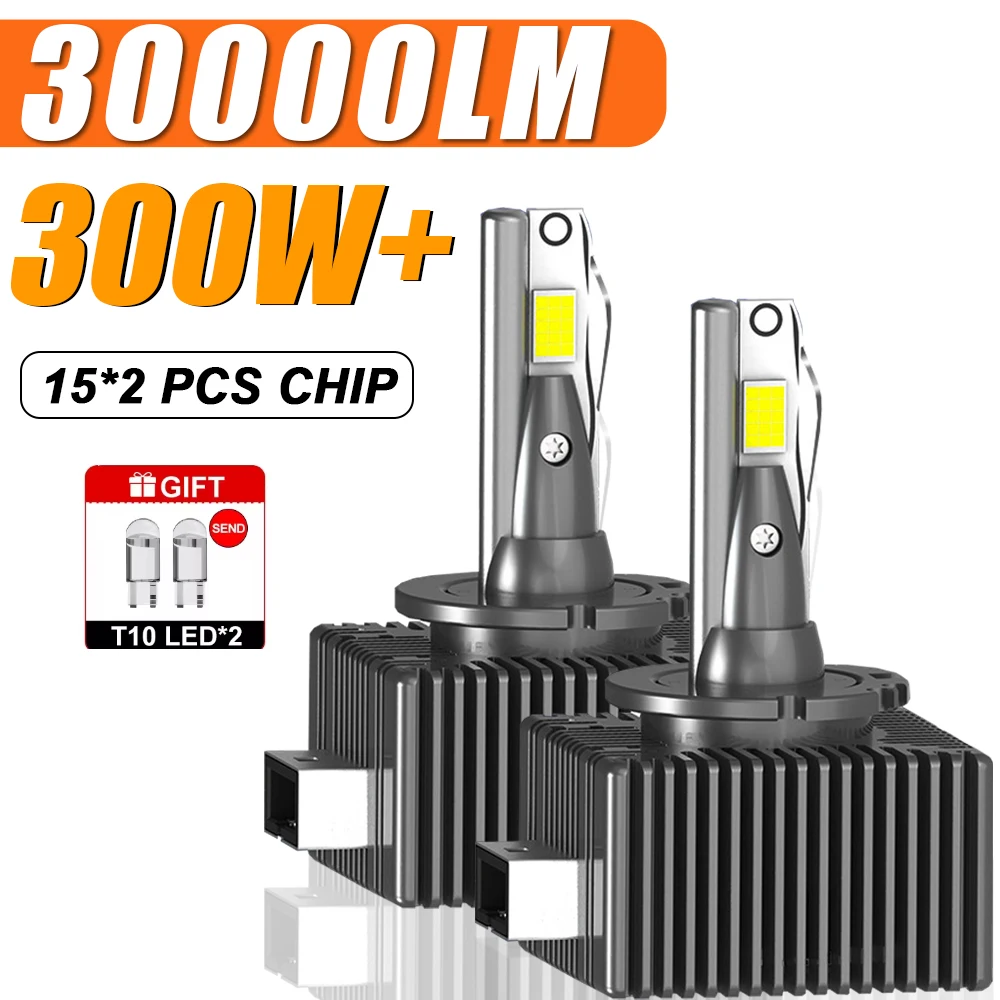 D1S D3S LED Headlights HID D2S D4S D5S D8 Turbo LED 30000LM 300W Two ...