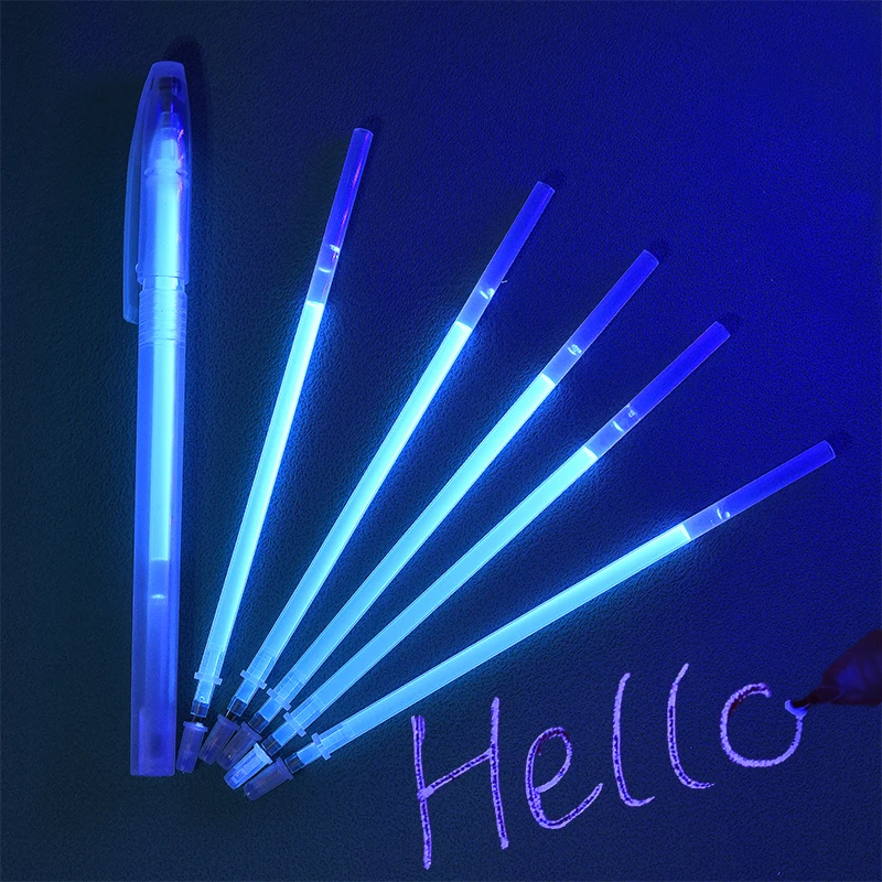 UV-Invisible-Fluorescent-Pen-Set-High-Capacity-Refill-Pen-UV-Lamp ...