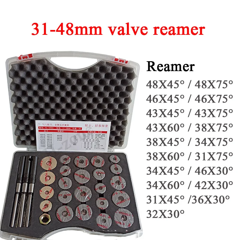 31-48mm valve seat reamer set repair tool valve diamond grinding wheel ...