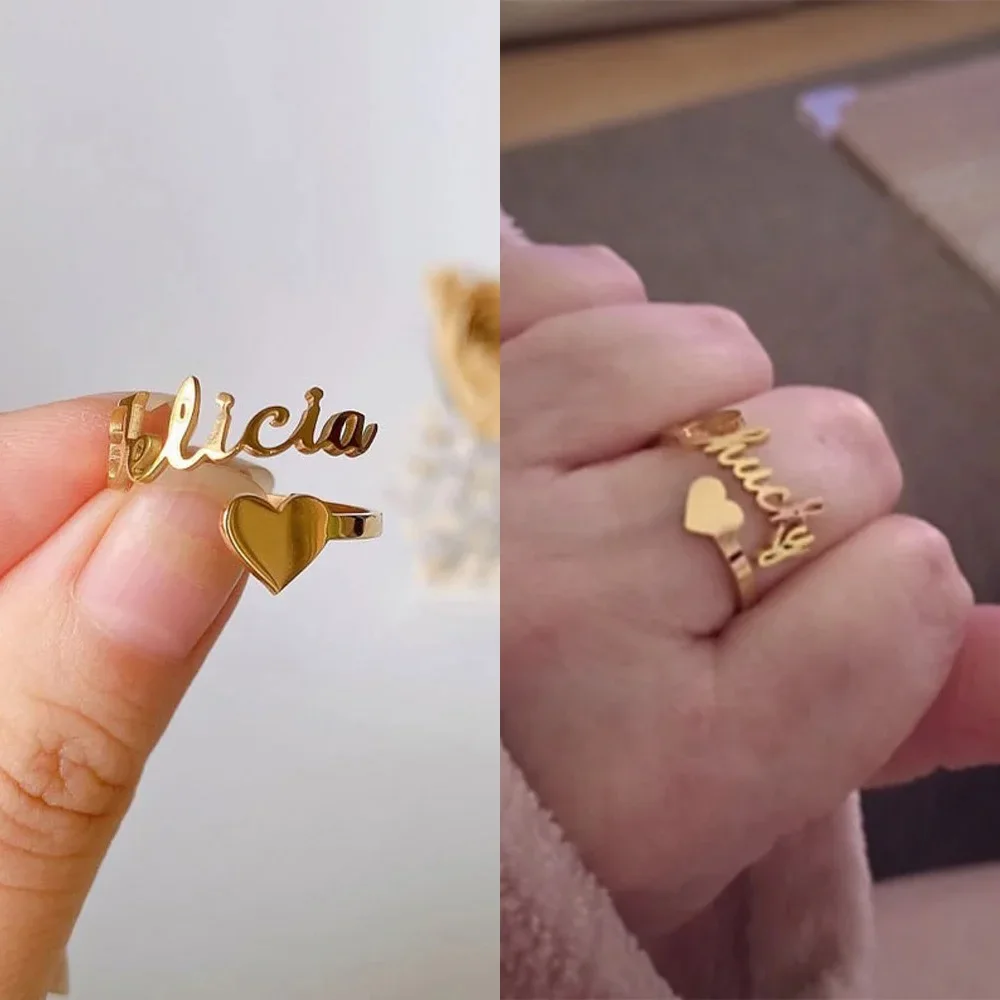 Personalised-Custom-Name-Ring-Stainless-Steel-Jewelry-Adjustable-Love ...