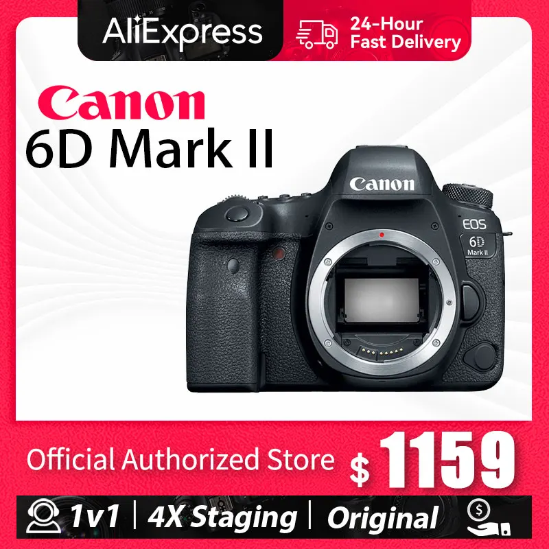 Canon eos 6d mark ii dslr câmera câmera completa quadro câmera digital câmera de vídeo ...