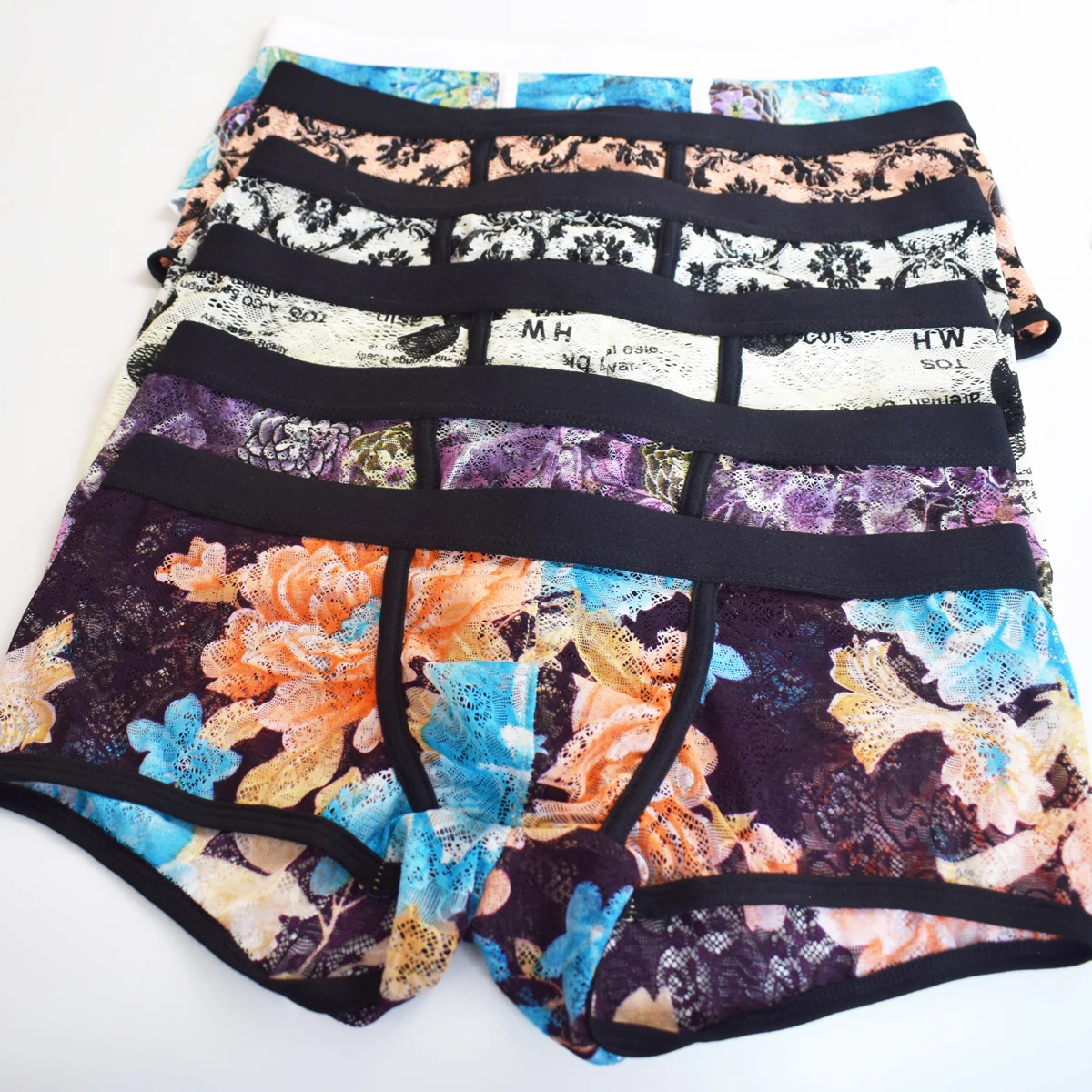 Boxer-shorty,Boxer Sexy en dentelle pour homme,sous-vêtement respirant ...