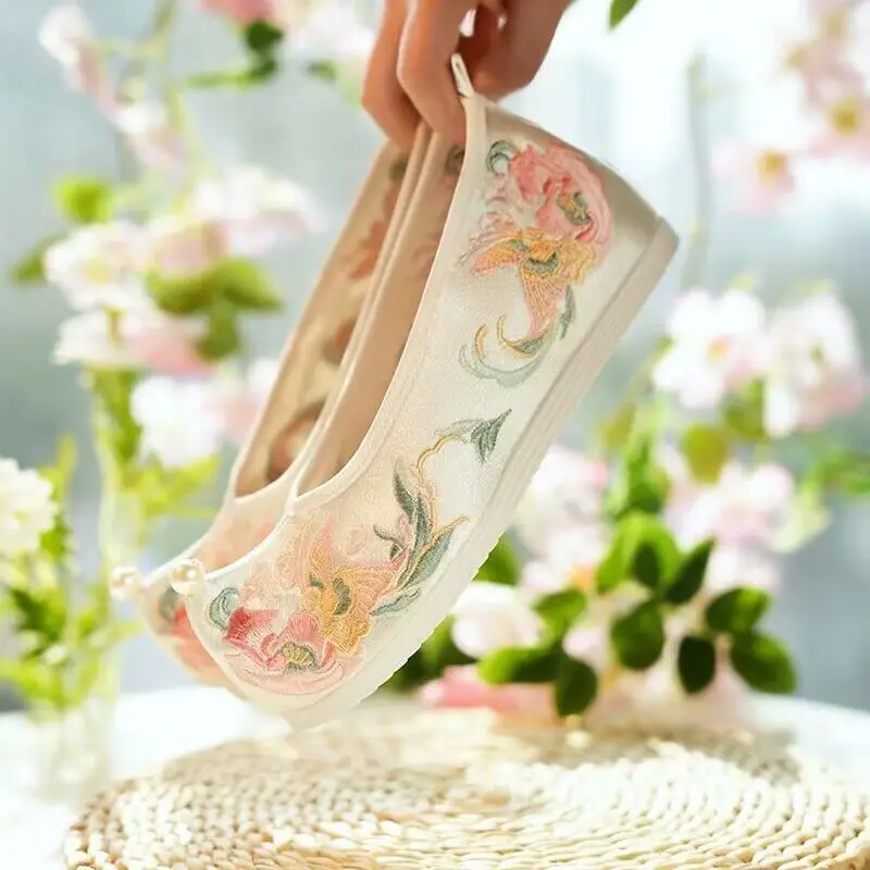 Hanfu-Embroidery-Shoes-Women-Traditional-Ancient-Heighten-Flat-Bottom ...