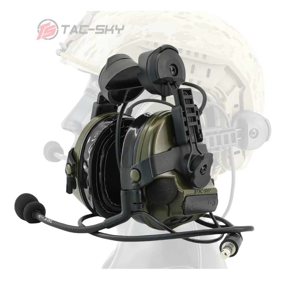 TS-TAC-SKY-Electronic-Ear-Protection-Walkie-Talkie-PTT-Headset-COMTAC ...