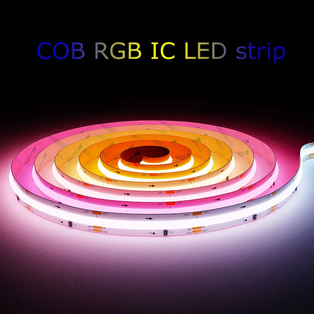 DC12V/24V COB LED Strip WS2811 RGBIC 720Leds/m Addressable Dream Full ...