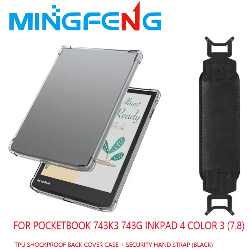 2-IN-1 Clear TPU Shockproof Back Cover Case with Security Hand Strap ...