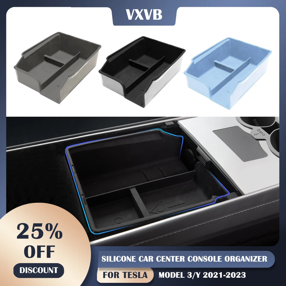 Silicone-Center-Consoles-Armrest-Storage-Box-for-Tesla-Model-3-Y-2021 ...