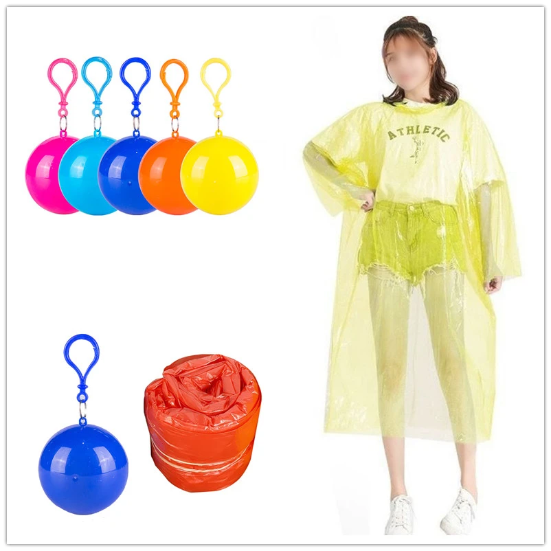 Rain Poncho Emergency Disposable Ponchos | Disposable Rain Poncho Ball ...