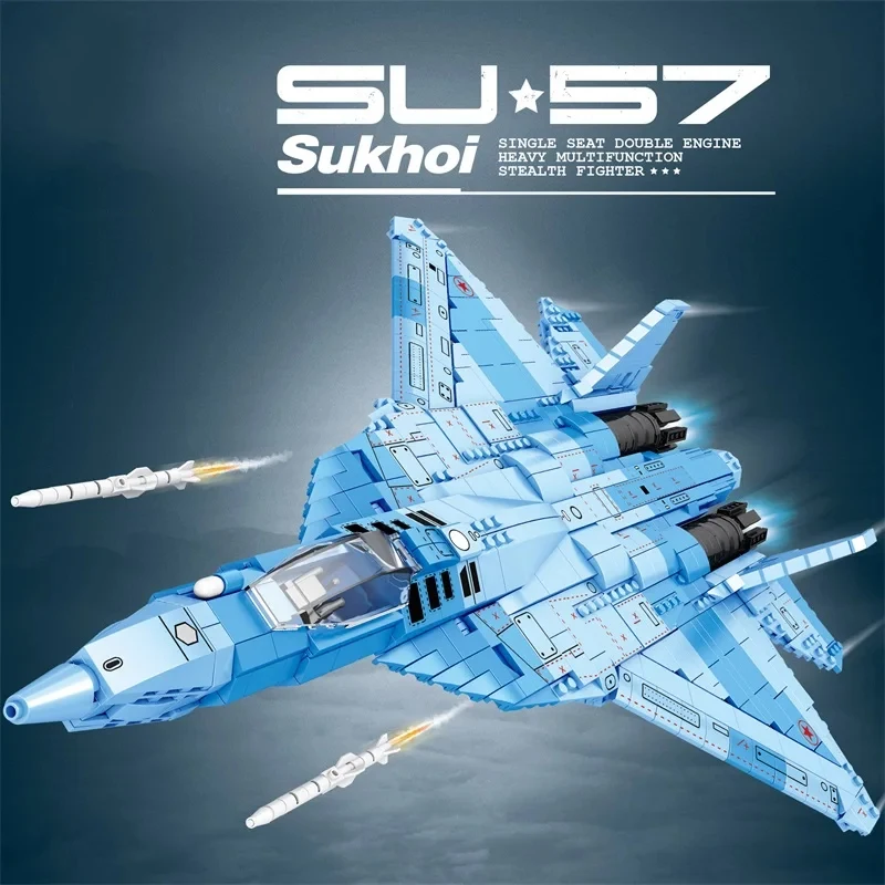1456PCS-SU-57-Stealth-Fighter-Building-Blocks-Russian-Air-Force ...