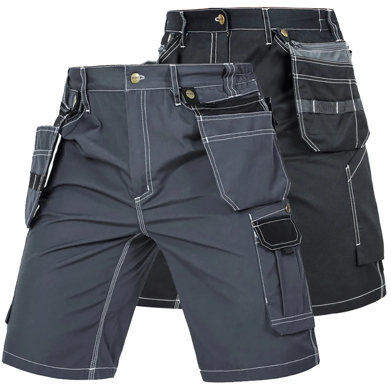 Men Casual Shorts Fashion Multi Pocket Cargo Pants Knee Length Work ...