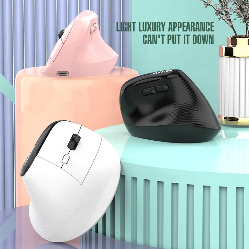 Vertical-Wireless-Mouse-Dual-Modes-2-4G-Bluetooth-6-Keys-Ergonomic ...