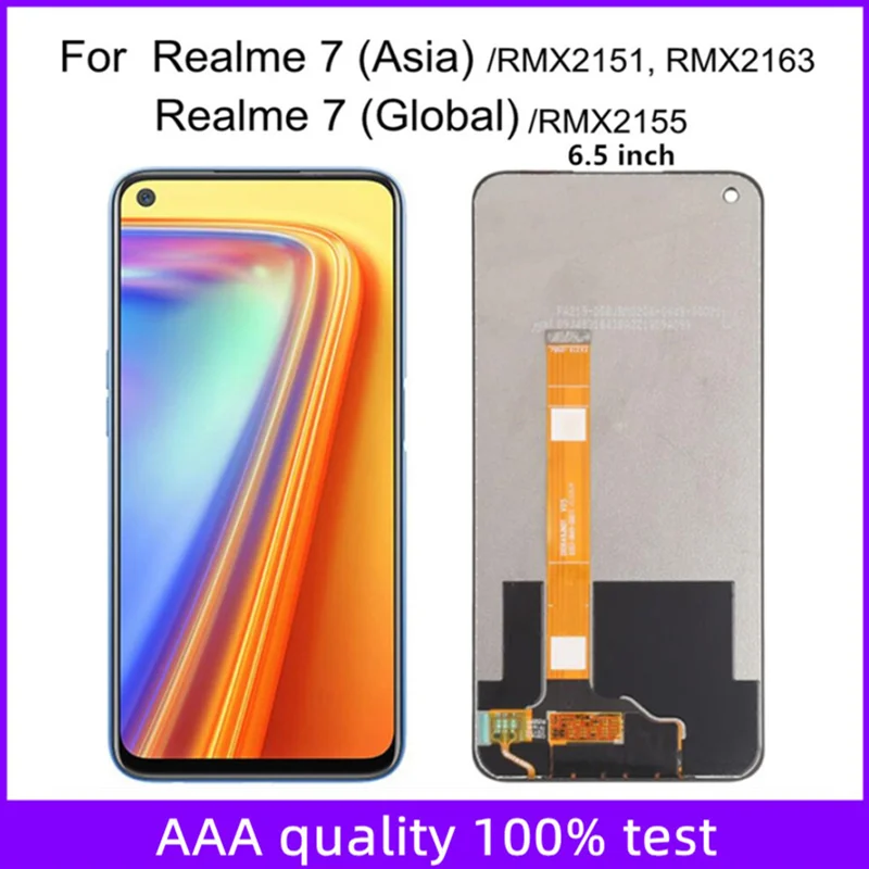 Pantalla LCD de 6,5 pulgadas probada para Realme 7, 5G, RMX2111, Asia ...