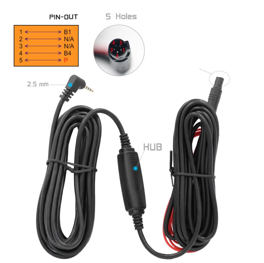 5 Pin Amplifier Dvr 6m/10m Cable For Rearview Camera Rear View Lens 2 ...