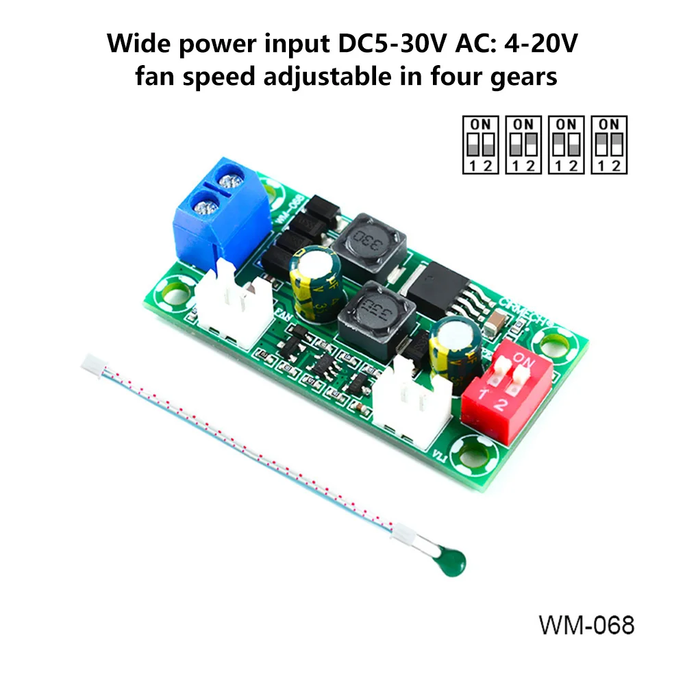 Electronic Thermostat Temperature Control Fan Module DC12V 24V Speed ...
