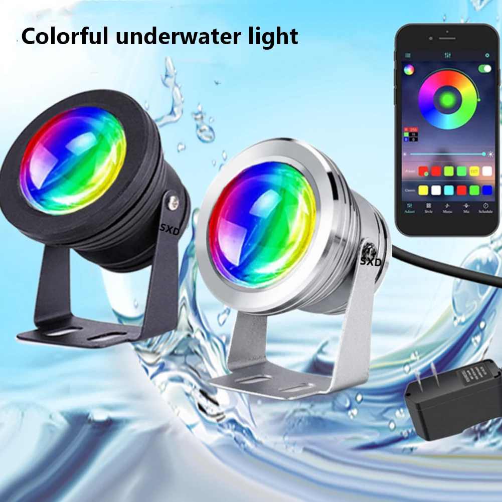 LED-Underwater-Pond-Light-Remote-Control-Colored-RGB-Landscape ...