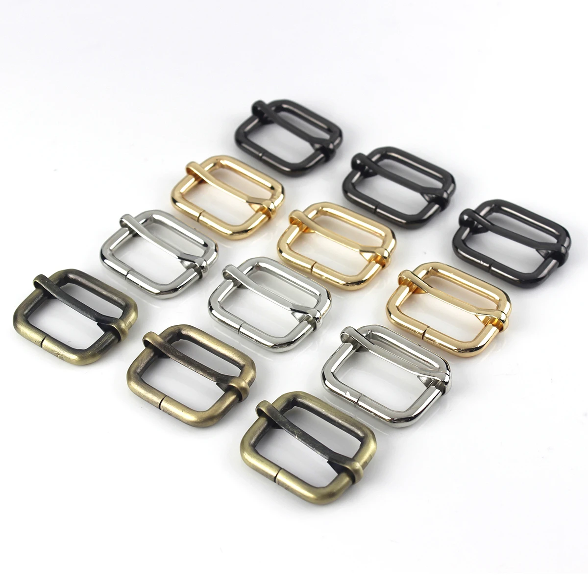 1pcs Metal Sliding Bar Buckle Tri-gildes Slider Rectangle Adjuster ...
