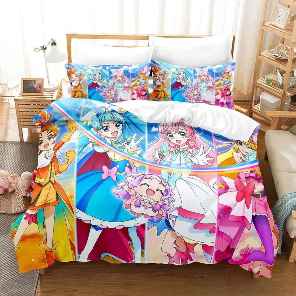 3D Kawaii Anime Hirogaru Sky! Pretty Cure Bedding Set Single Twin Full ...