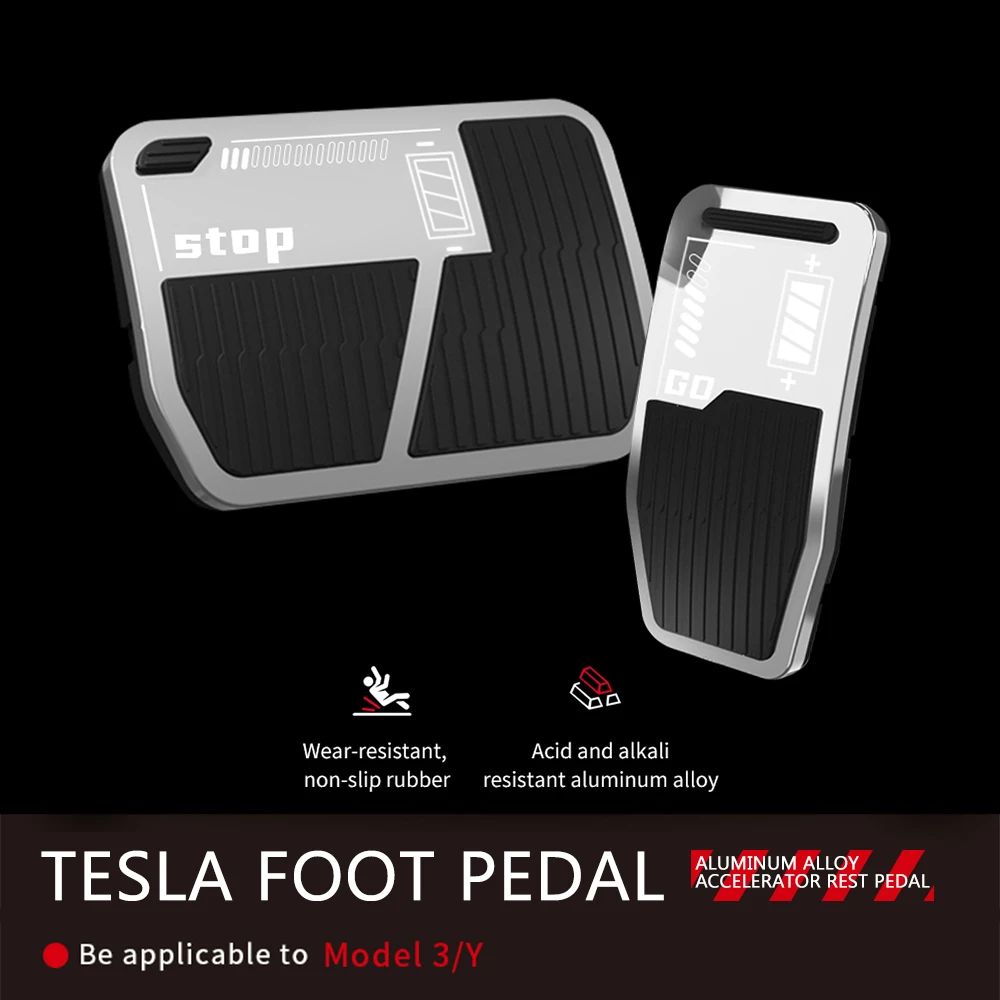 For-Tesla-Model-3-Foot-Pedal-Model-Y-2023-Brake-Pedal-Cover-Aluminum ...