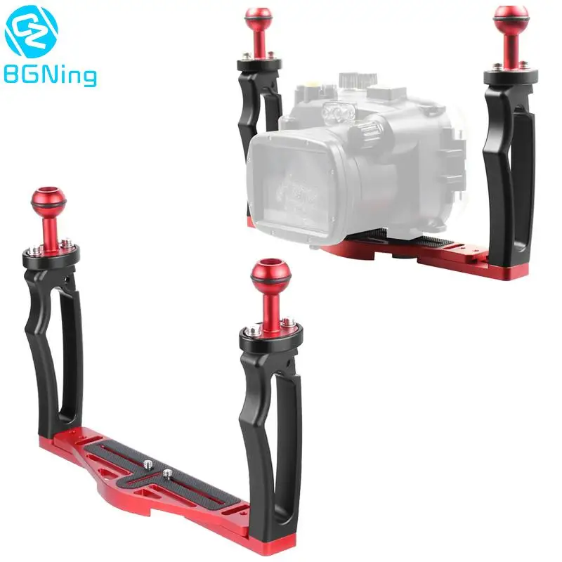 New DSLR Diving Dual Handheld Tray Bracket Trigger Handle Grip Rig w/ 1 ...