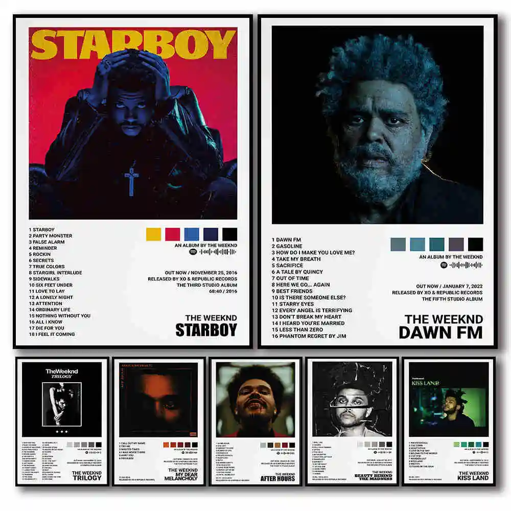Star Singer The Weeknd Album Poster Aesthetic Pop Music Rapper Hip Hop ...