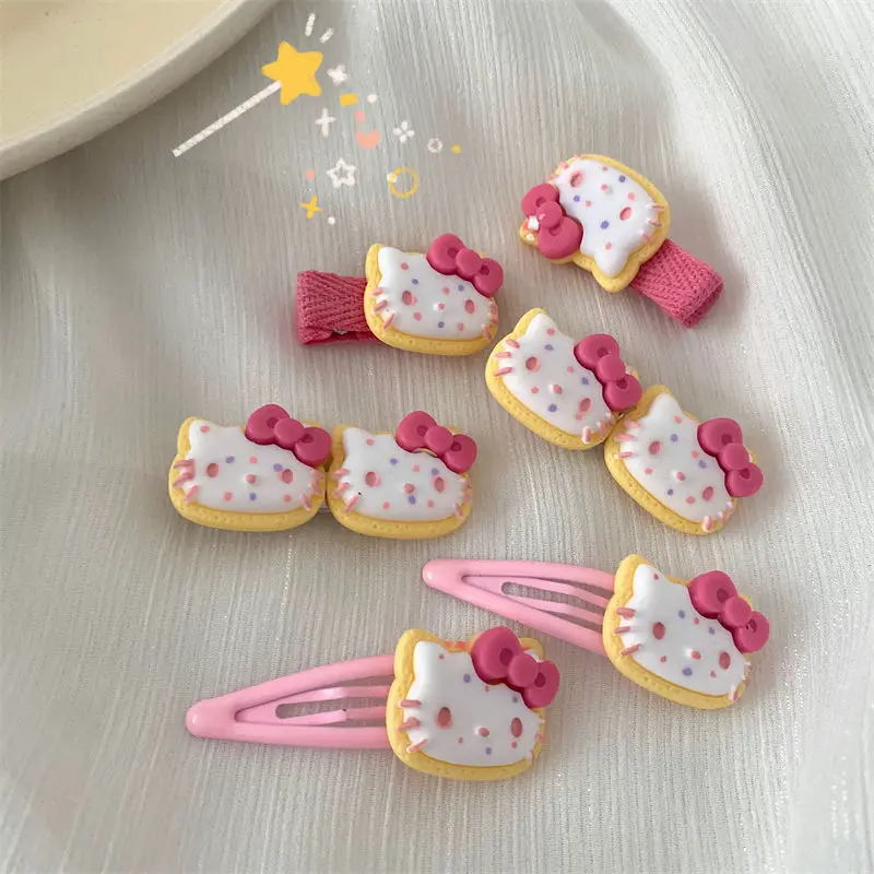 Sanrio Hello Kitty Hairpin Girl Cute Hair Clip Cartoon Anime Pink Bb ...