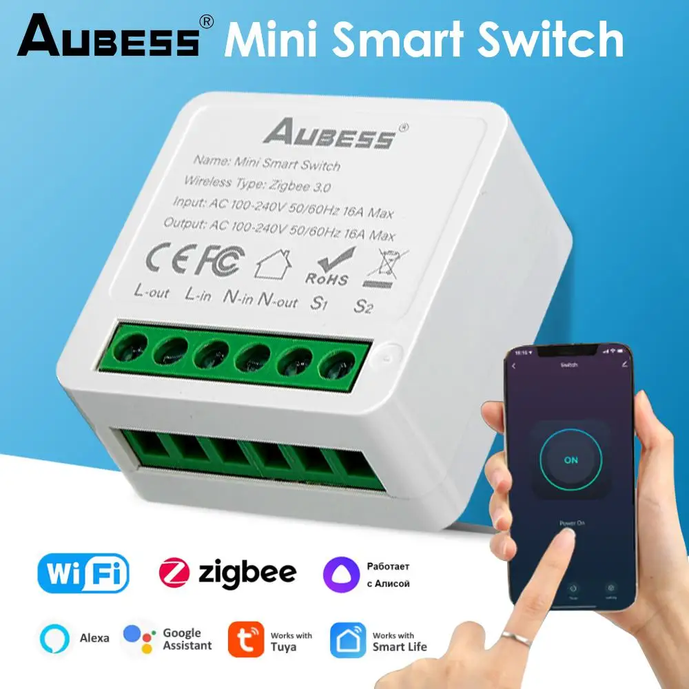 Aubess-miniinterruptor-inteligente-Zigbee-para-el-hogar-dispositivo-inal-mbrico-de-16A-con-Wifi ...