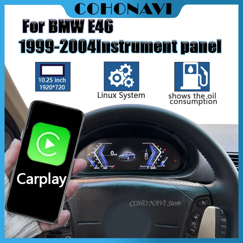 For BMW 3 Series E46 M3 1999-2004 Digital Cluster Car LCD Dashboard ...
