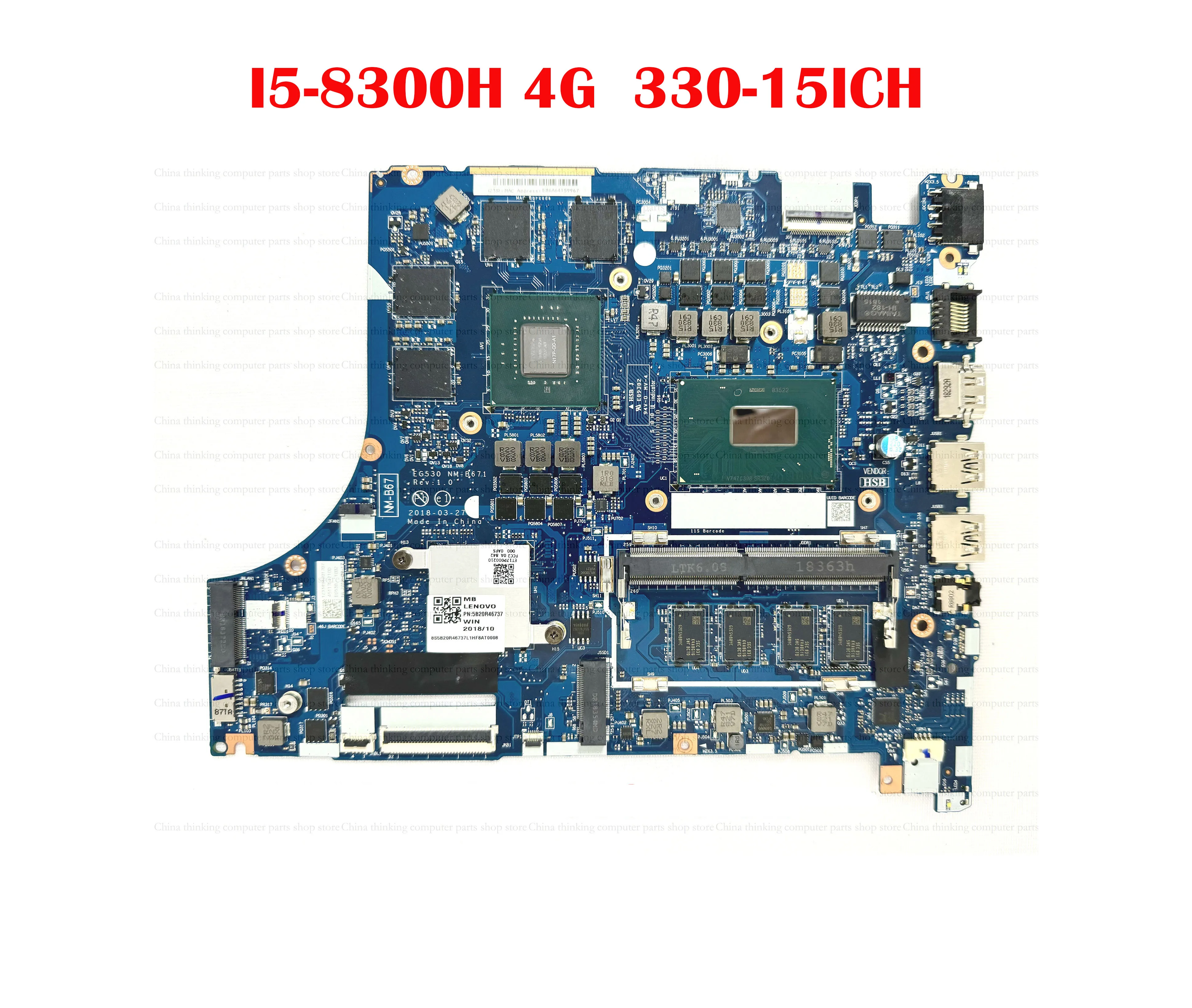 Mainboard-Motherboard-with-I5-8300H-CPU-For-Lenovo-330-15ICH-laptop-FRU ...