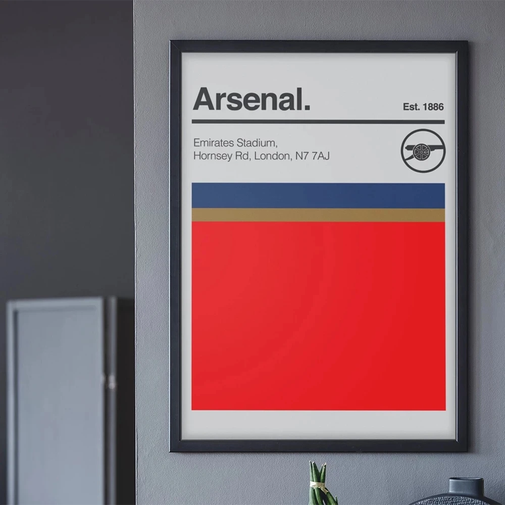 Arsenal-Retro-Style-Pantone-Poster-Printing-London-Abstract-Red-Fashion ...