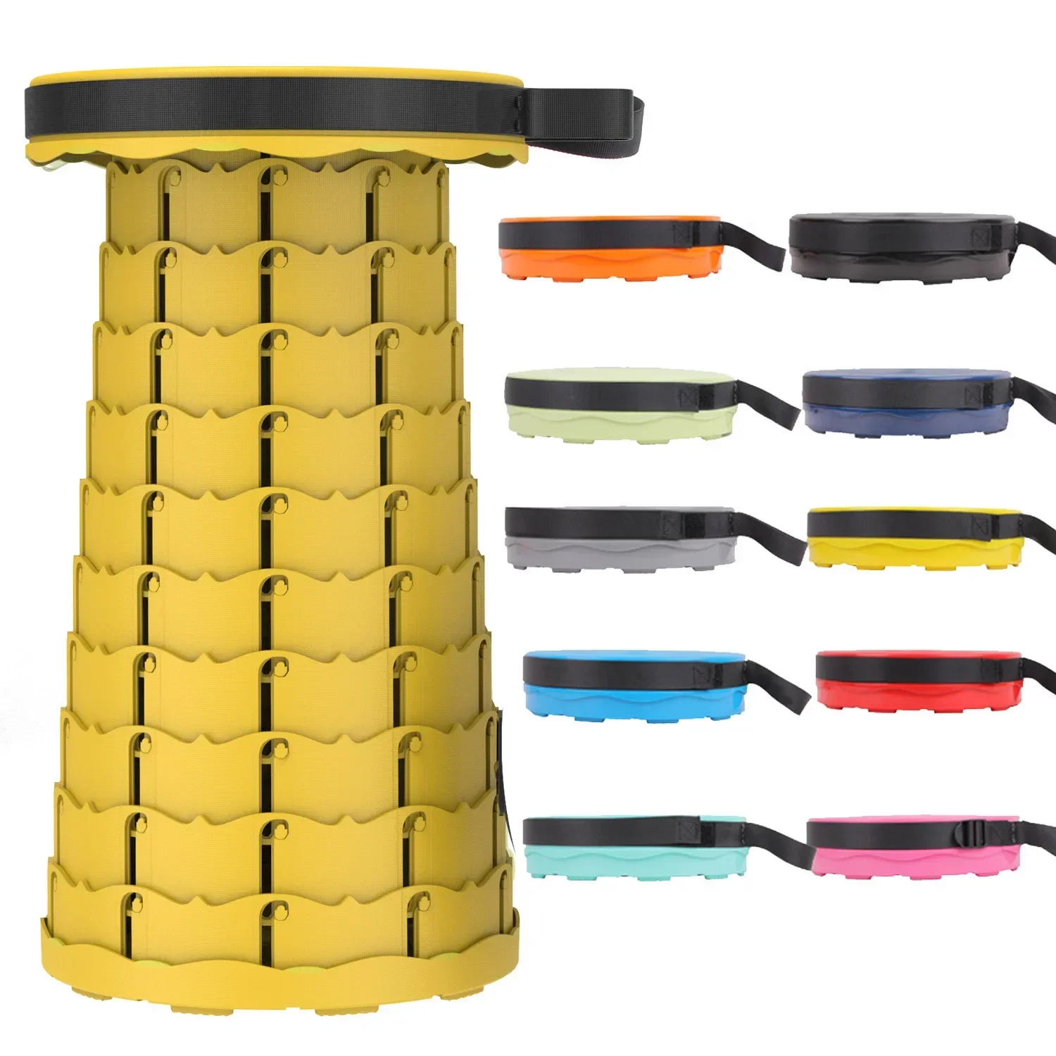 Retractable-Folding-Stool-Height-Adjustable-Portable-Plastic ...