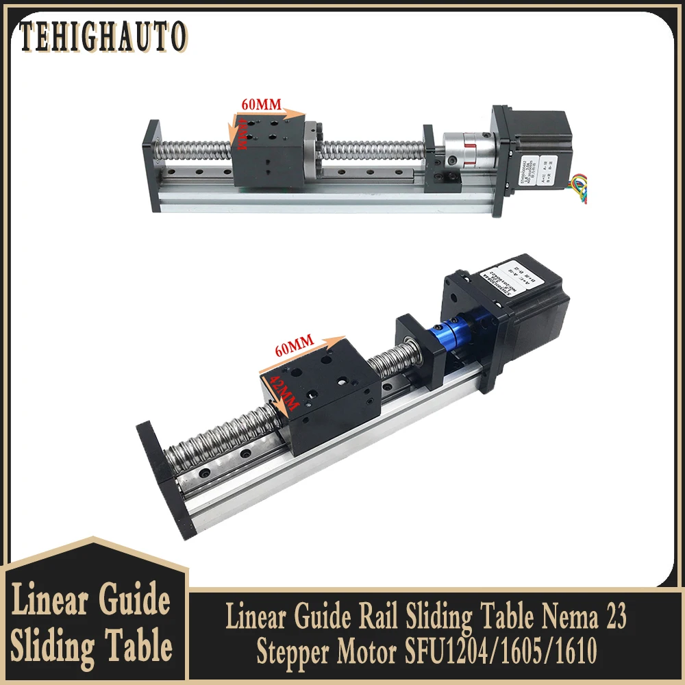 Linear Guide Rail Sliding Table Nema 23 Stepper Motor SFU1204/1605/1610 ...