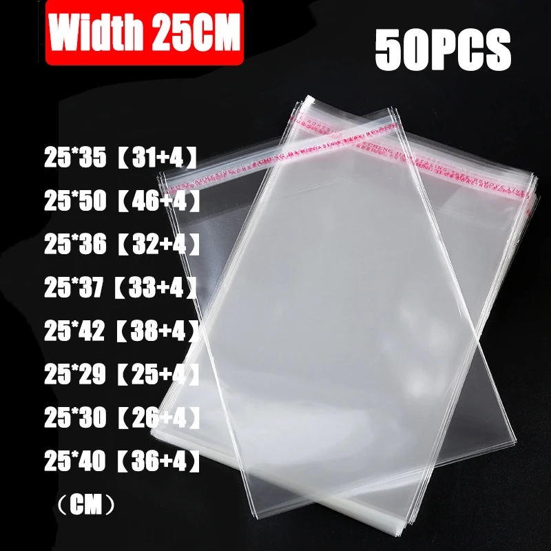 Sacs de rangement transparents auto-adhésifs, 50 pièces/ensemble de ...