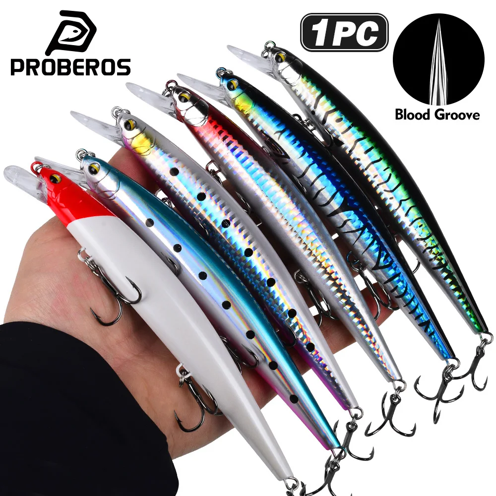 PROBEROS 1PC Minnow Lures 16.8cm/24.8g Artificial Jerkbait Wobbler Long ...