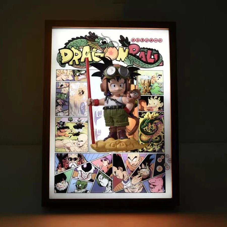 30*21cm Dragon Ball Goku Posters 3D Wall Light Painting Night Light For ...