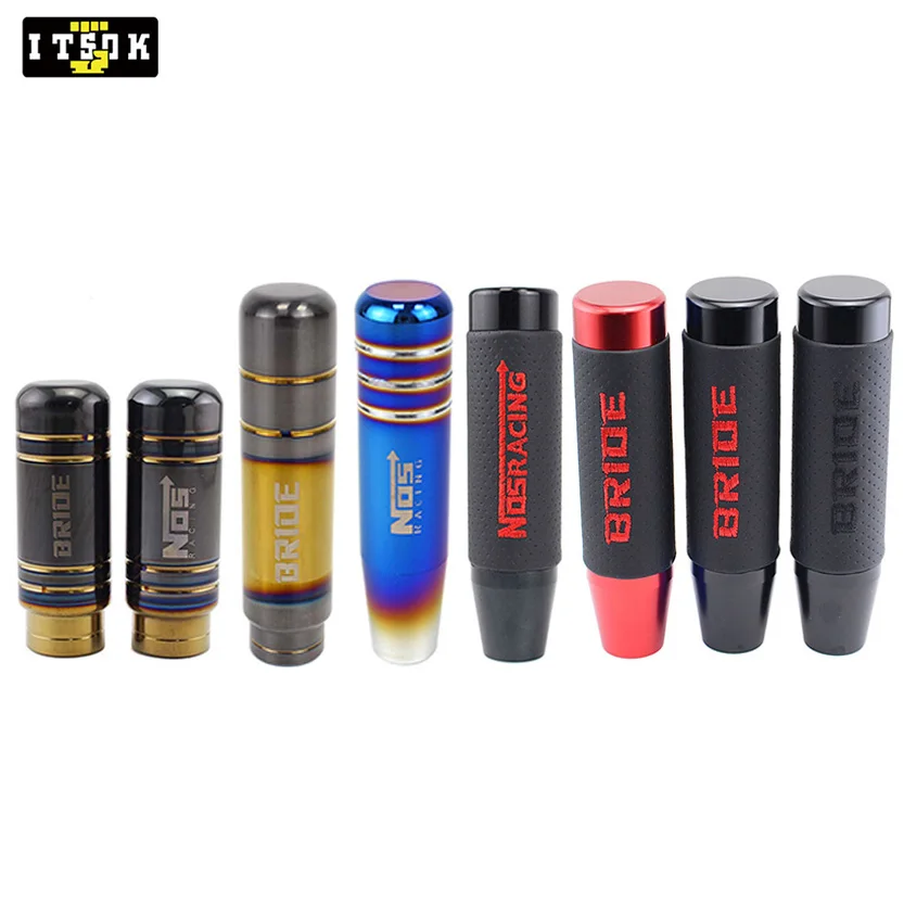 BRIDE-NOS-Gear-Shift-Knob-Universal-JDM-9cm-13cm-Leather-Aluminum ...