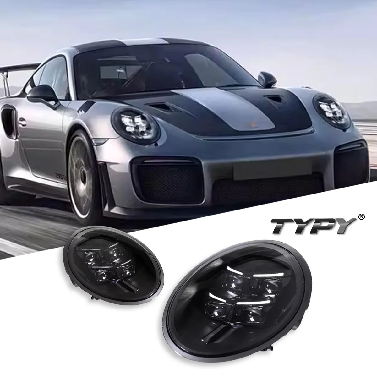 TYPY Car For Porsche 911 Headlight 2013-2018 Upgrade Modified to New ...