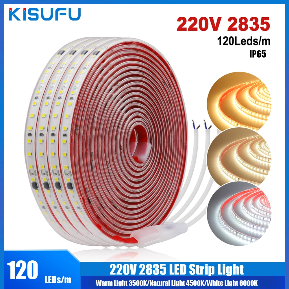 1-50M-AC-220V-2835-LED-Strip-Light-IP65-Waterproof-Outdoor-120-LEDs-M ...