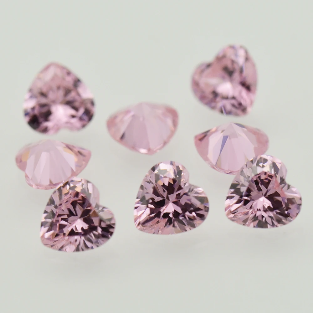 Cubic Zirconia Loose CZ Stone Heart Cut Pink 3x3-14x14mm Synthetic Gems ...