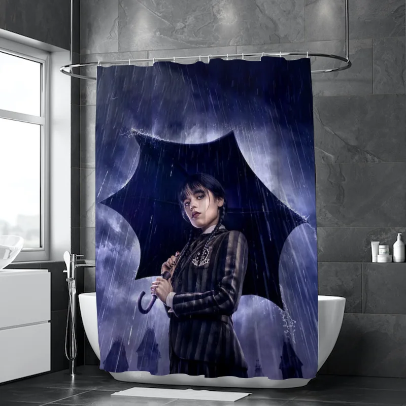 Wednesday-Addams-Shower-Shower-Curtain-for-Bathroom-Folding-Partition ...
