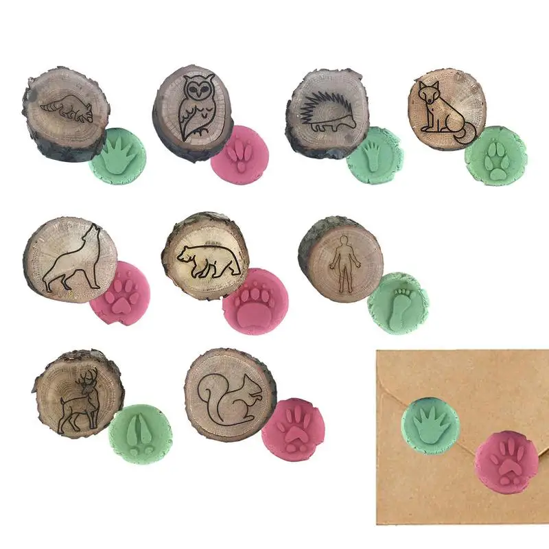 Animal-Foot-Print-Stamp-Mini-Animal-Paw-Stamp-Craft-Stamps-Wooden-Stamp ...