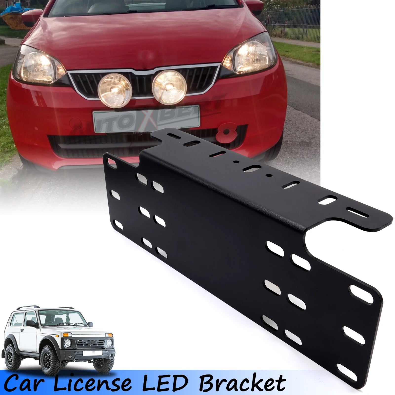 Auto Number License Plate Mount Bracket Light Work Lamp Led Bar Off ...