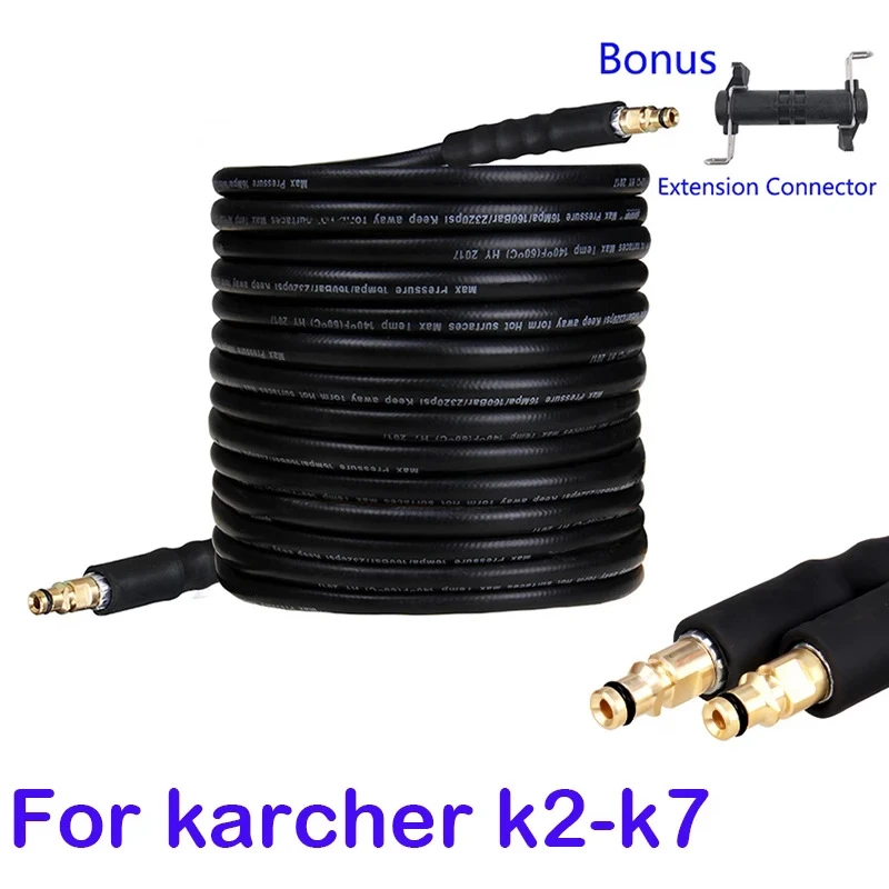 6m 10m Pressure Washer Hose 2320PSI Water Hose with Connector Explosion proof Tube for Karcher ...