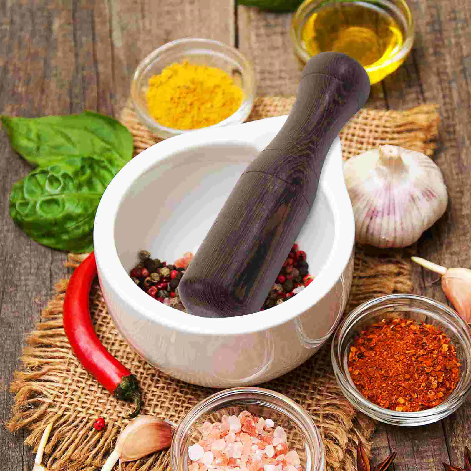 Manual-Grinding-Rods-Pedestal-Stick-Pepper-Grinder-Garlic-Spice-Brown ...