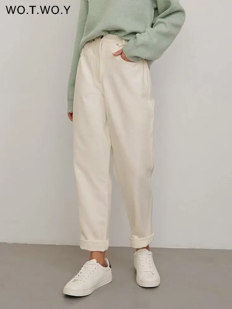 WOTWOY pantalones holgados informales para mujer, pantalón 100% de ...